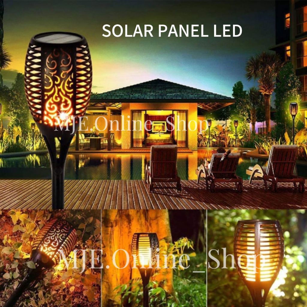 Jual LAMPU TAMAN HIAS OBOR FLAME LIGHT SOLAR PANEL LED / WATERPROOF ...