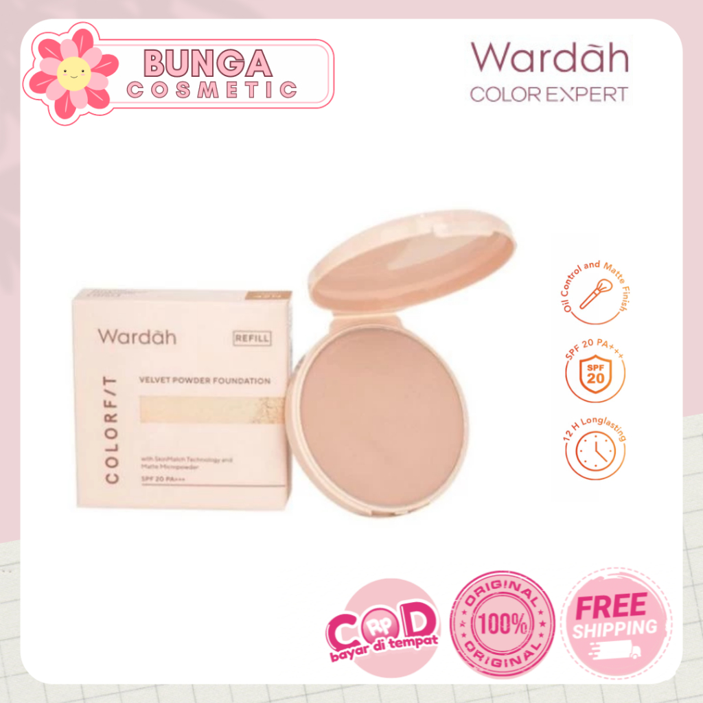 Jual Wardah Refil Colorfit Velvet Powder Foundation | Shopee Indonesia