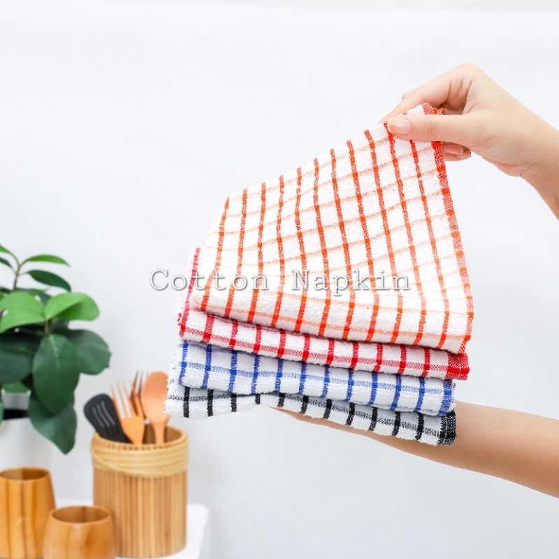 Jual Serbet Dapur Isi 12 pcs Kain Lap Cotton Well Serbet Dapur Tebal ...