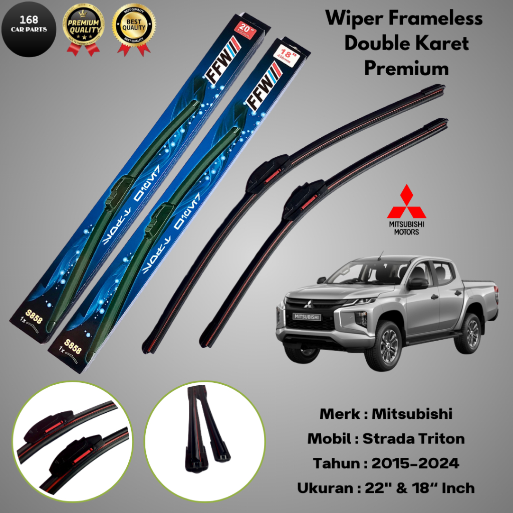 Jual Wiper Frameless ProShield Premium Double Karet untuk Mitsubishi ...