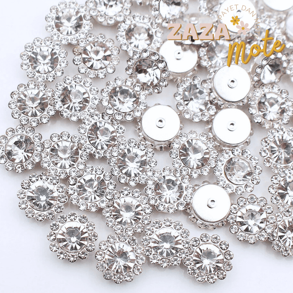 Jual Manik Payet Cangkang Silver Model Matahari Ukuran 14mm Permata ...