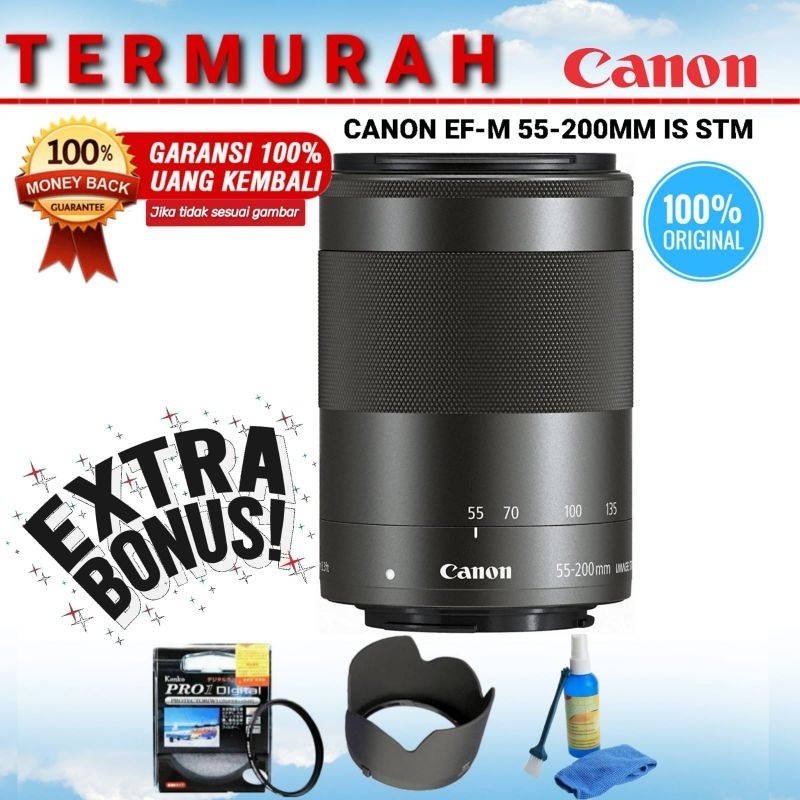 Jual LENSA TELE ZOOM CANON EFM 55-200MM IS STM PRODUK ORIGINAL ...