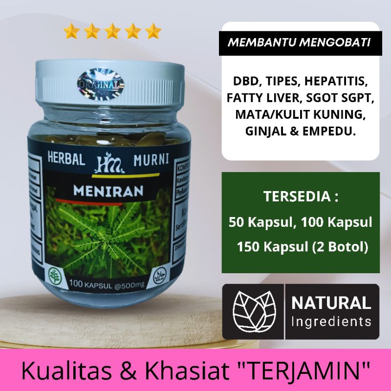 Jual HERBAL MURNI - MENIRAN Isi 50 100 150 Kapsul Murni Alami 100% Asli ...
