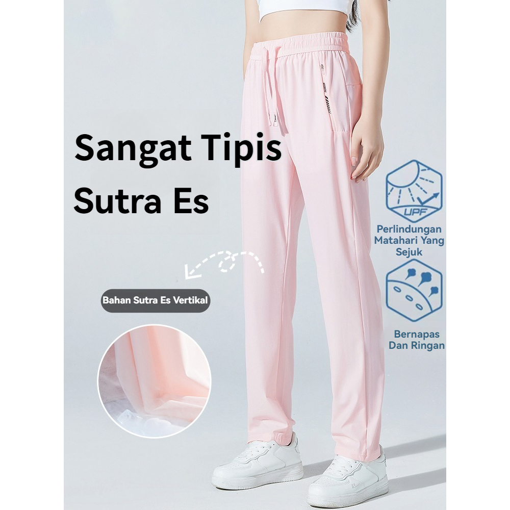 Jual Nylon Gym Celana Wanita Musim Panas Dingin Sangat Tipis Seluar ...