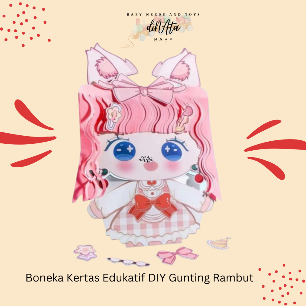 Jual [ DINATA Baby ] - Boneka Kertas Edukatif DIY Gunting Rambut Mainan ...