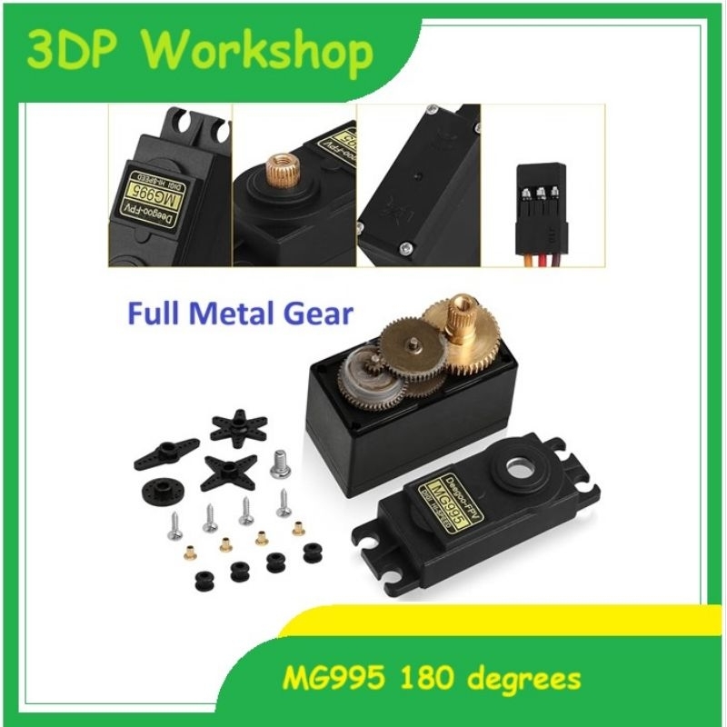 Jual TOWERPRO MG995 MG995R Servo Full Metal Gear MG996 180 degrees ...