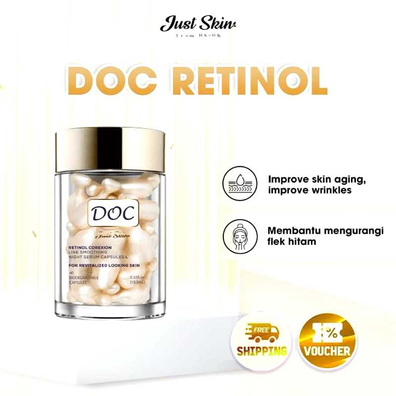 Jual Doc Retinol skincare essence Justskin Retinoid Serum 40 capsule ...