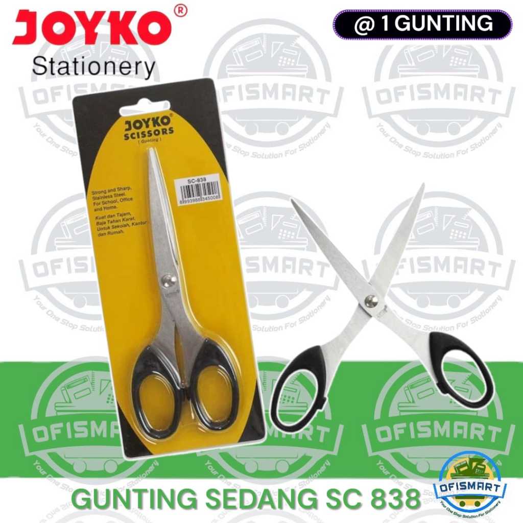 Jual Joyko Gunting Kertas Sedang Stainless SC 838 | @ 1 PCs | Shopee ...