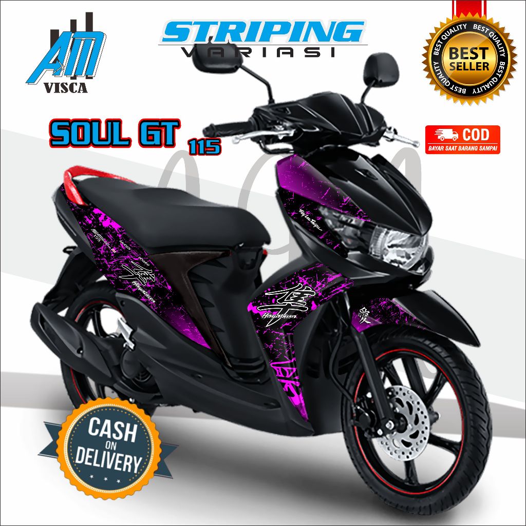 Jual Striping Variasi Yamaha Mio Soul Gt 115 Stiker Soul Gt 115 Motif ...