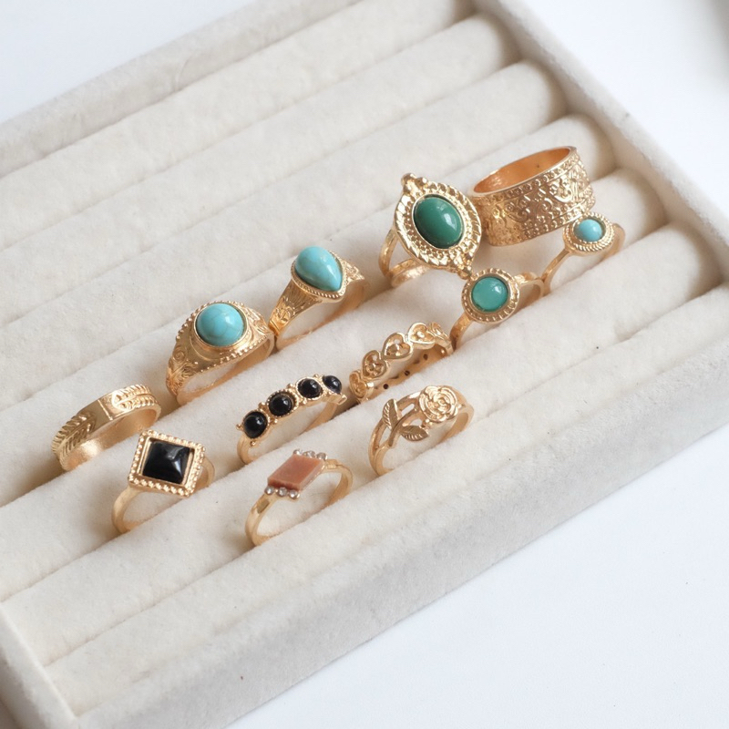 Jual Ark.co - GONGAGA set rings | cincin stack tumpuk etnik tosca 12 ...