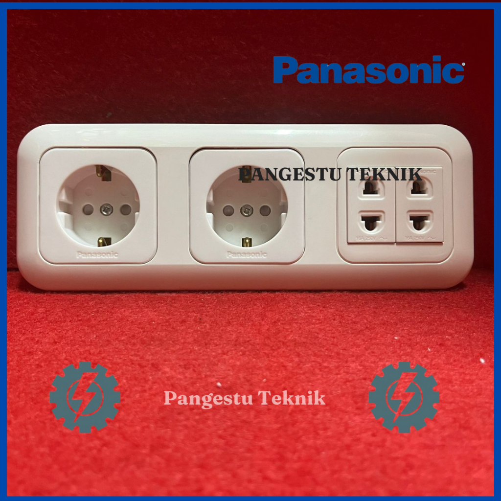 Jual Panasonic Double Stop Kontak + Double Stop Kontak Universal Wide ...