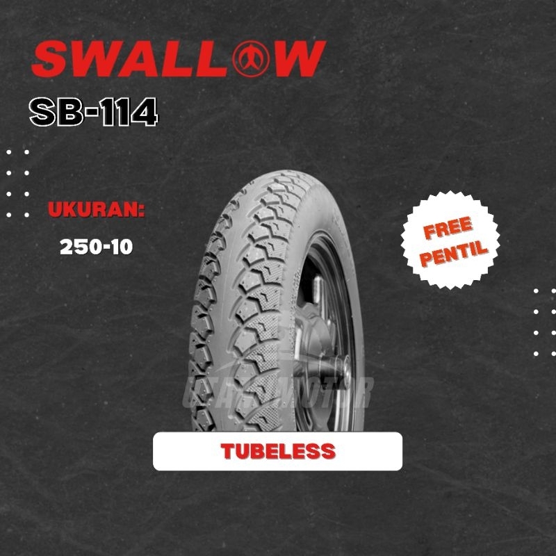 Jual BAN MOTOR LISTRIK SEPEDA LISTRIK SWALLOW SC114 250-10 TUBELESS ...