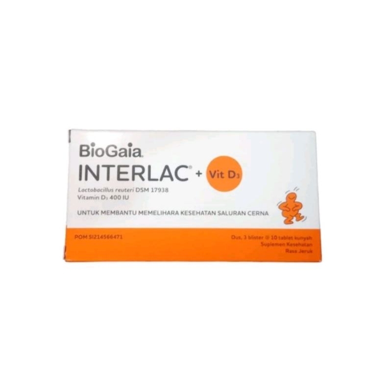 Jual Interlac Probiotic + vit D 400IU isi 30 tablet | Shopee Indonesia