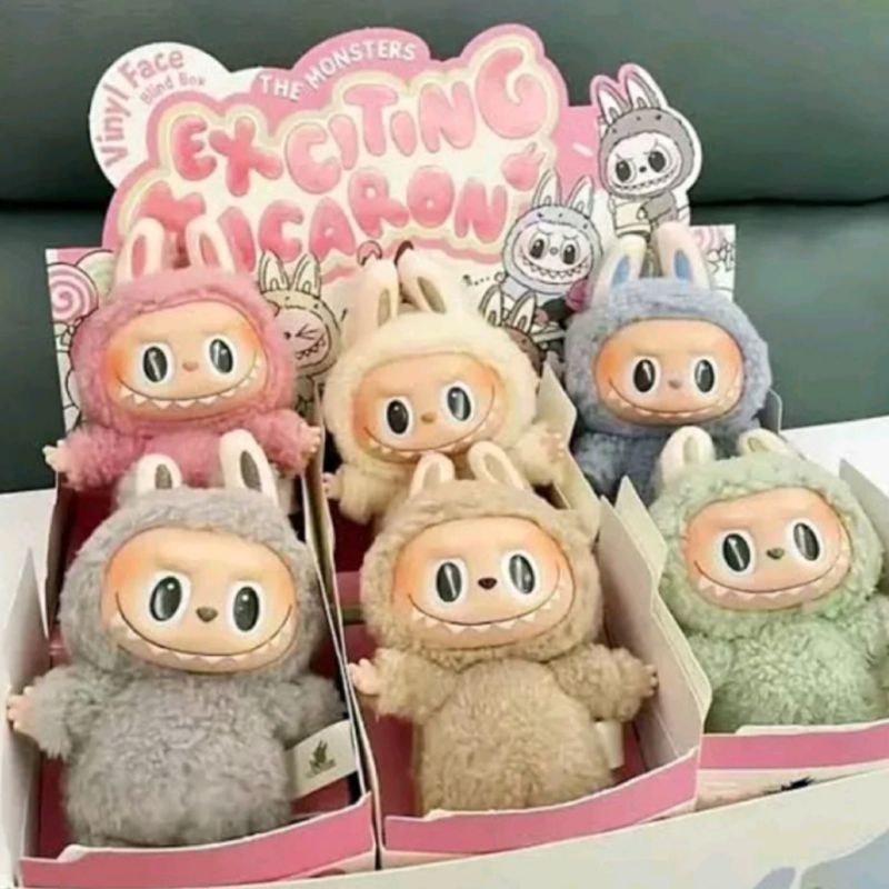 Jual Boneka Labubu Muka Karet Macaroon vynil face unofficial ukuran ...