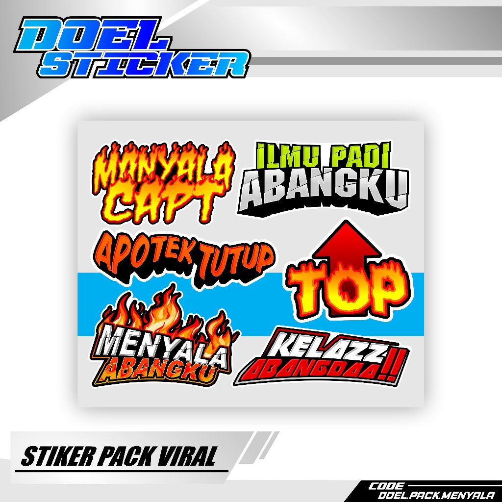 Jual Sticker Kata Kata Viral - Stiker Menyala Abangku/ ilmu padi ...