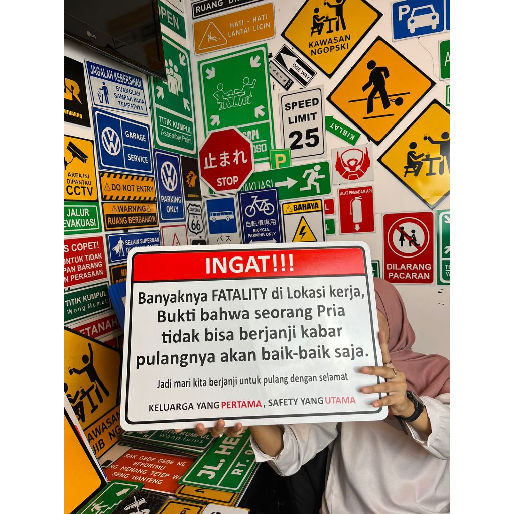 Jual SIGN RAMBU K3 BANYAKNYA FATALITY DITEMPAT KERJA 35 X 50 CM ...
