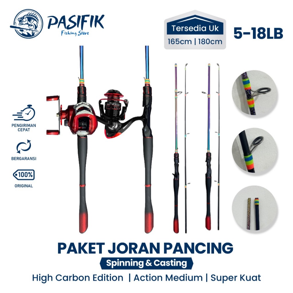 Jual Pusat Alat Pancing - 1 Paket Joran Pancing Lure Red Spinning ...
