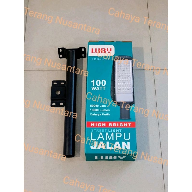 Jual LampuPju 100 watt led plus tiang lampu jalan led 100 watt plus ...