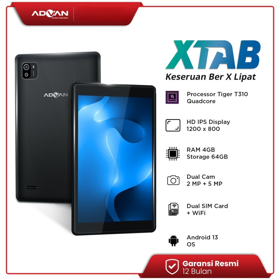 Jual Tab ADVAN XTAB Ram 4GB ROM 64GB Unisoc T310 Quadcore 8" Tablet ...