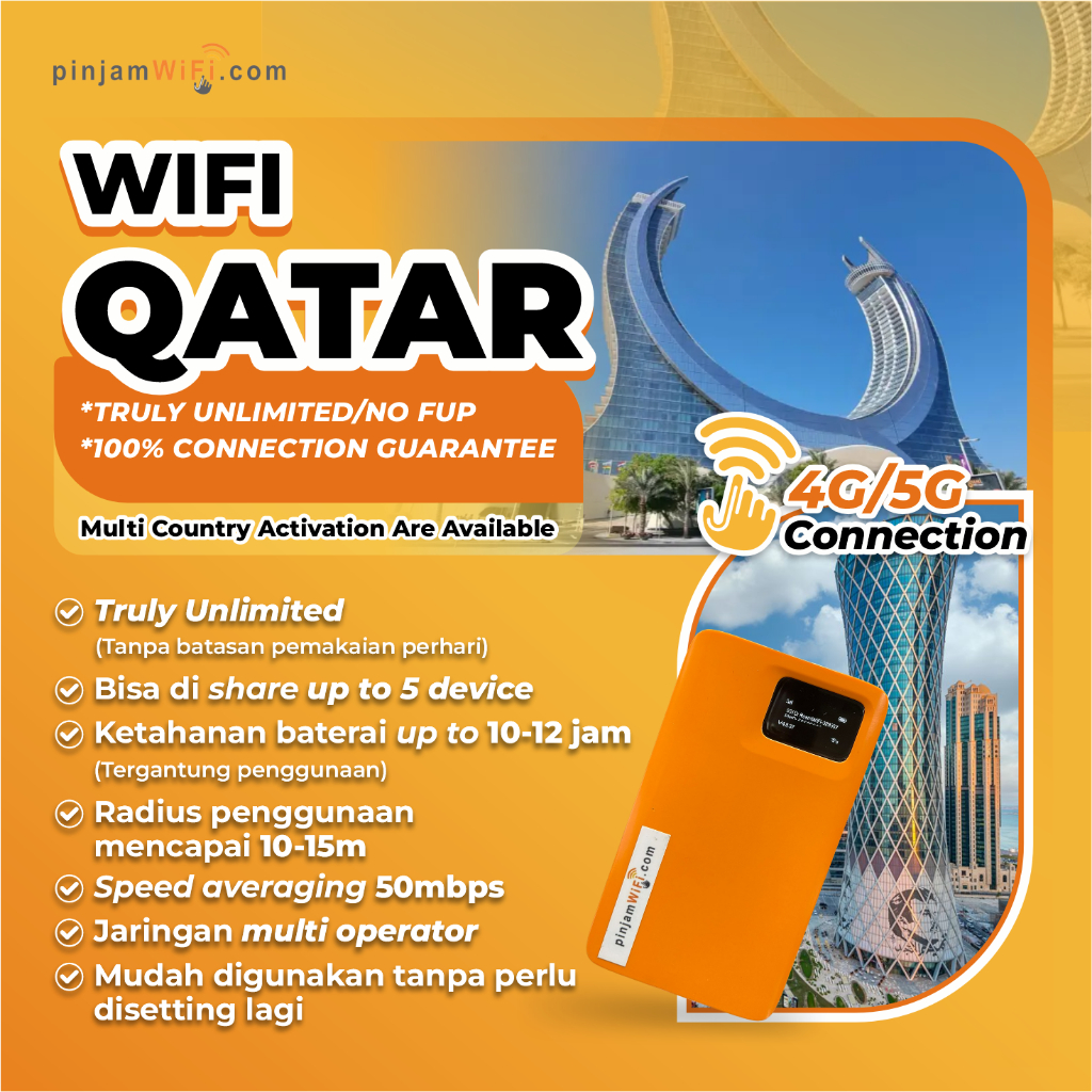 Jual Pinjam Wifi Sewa Modem Portable Qatar Harian - Doha Truly Unlimited No Fup Daily | Shopee ...