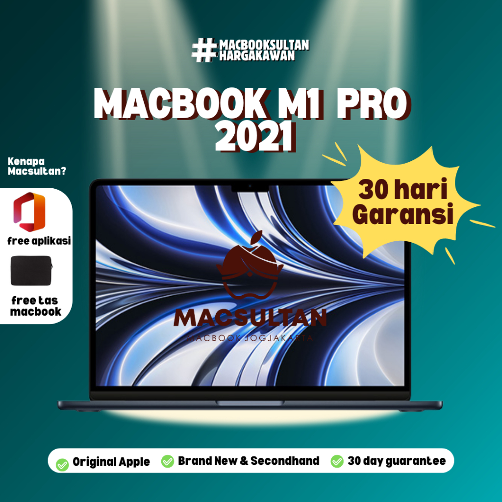 Jual Macbook Pro M1 Pro 2021 14" 16" Inch RAM 16GB SSD 512GB 1TB Original Second Laptop Apple ...