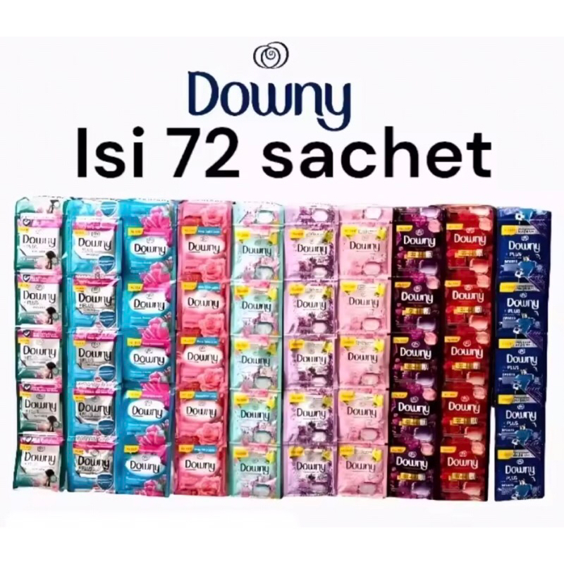 Jual Downy 500 isi 72 sachet 6 renceng 500 / pengharum pakaian varian mix | Shopee Indonesia