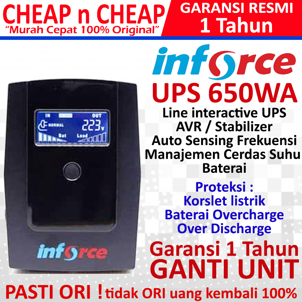 Jual UPS Inforce 650WA LED Stabilizer 300watt Garansi 1 Tahun Ganti ...