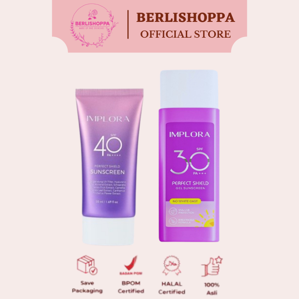 Jual Implora Perfect Shield Gel Sunscreen SPF30 PA++++ / SPF40 PA ...