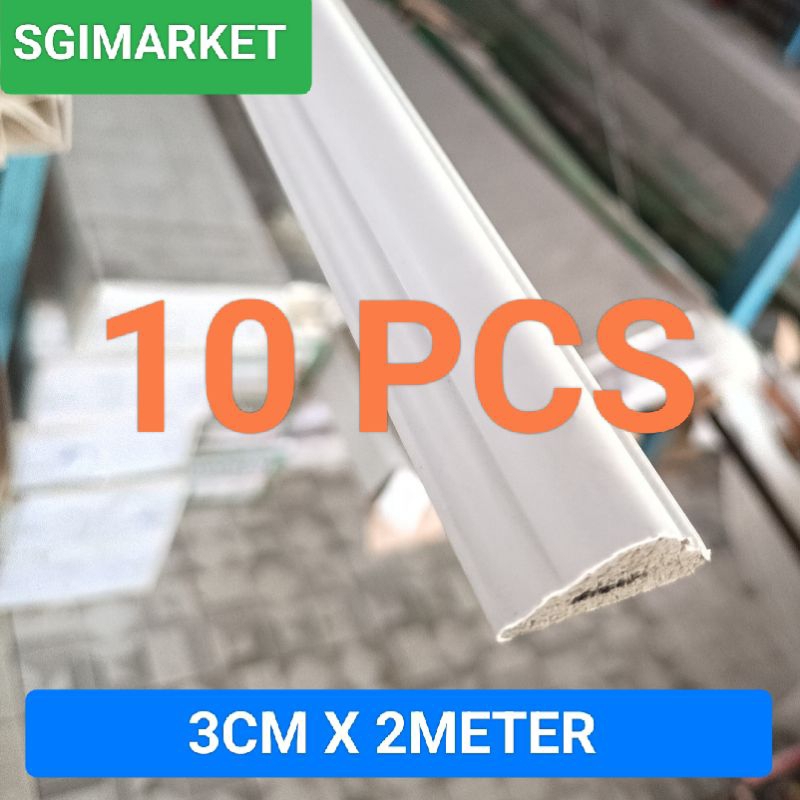 Jual list molding pvc 3CM X 2METER (10pcs)/Lis Border dinding tempel ...