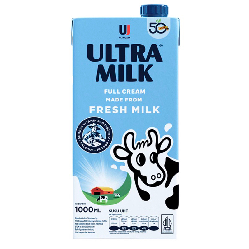 Jual Susu UHT Ultra Milk Full Cream 1000 ml | Shopee Indonesia