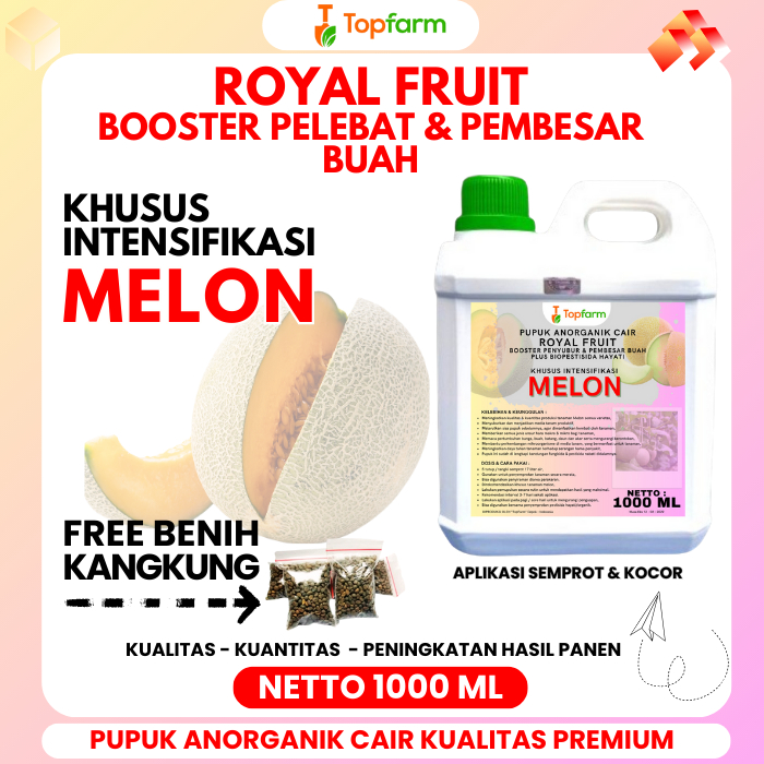 Jual Pupuk Khusus Melon / Pupuk Pembesar Buah Melon / Pupuk TopFarm / Pupuk Pelebat Buah Melon ...