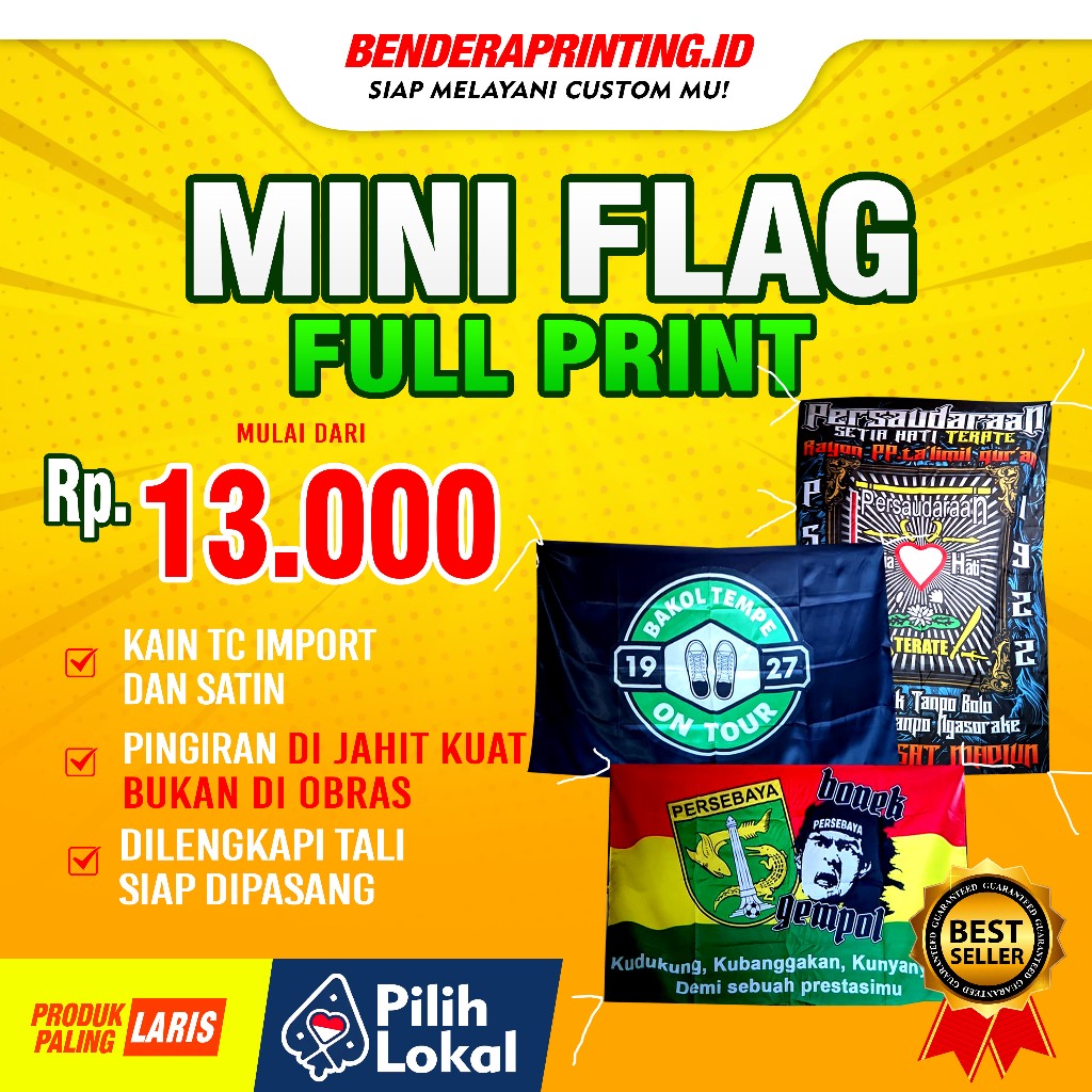 Jual 1-2 HARI JADI CETAK BENDERA CUSTOM FULL PRINT Miniflag MF ...