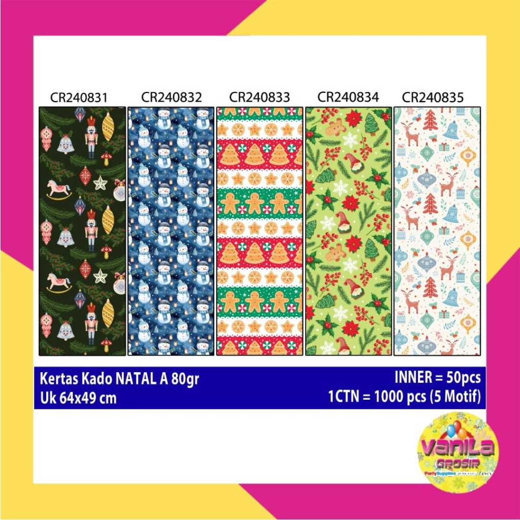 Jual Kertas Kado NATAL, kertas kado christmas, kertas kado ulang tahun ...