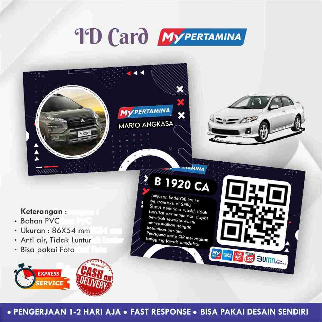 Jual Kartu ID CARD My Pertamina Edisi Cowo pakai Foto + Nama Bahan PVC ...