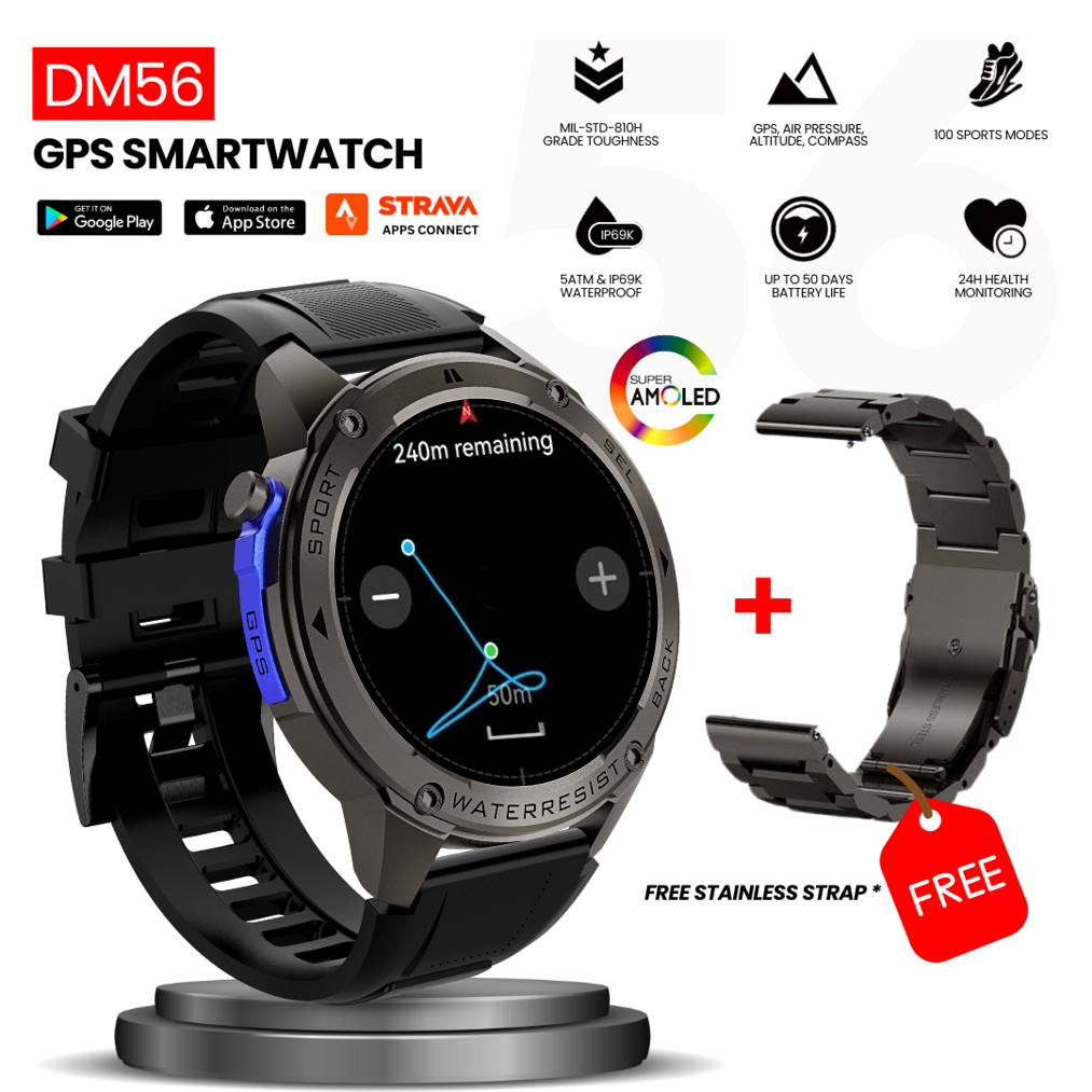 Jual Smartwatch GPS DM56 Military AMOLED GPS ALTIMETER BAROMETER ...