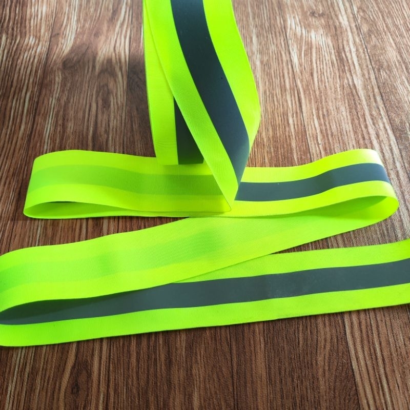 Jual pita SCOTLIGHT skotlet kain 5cm HIJAU STABILO SILVER meteran ...