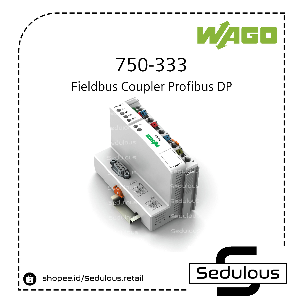 Jual Wago 750-333 Fieldbus Coupler PROFIBUS DP 2nd Generation 12 MBd ...