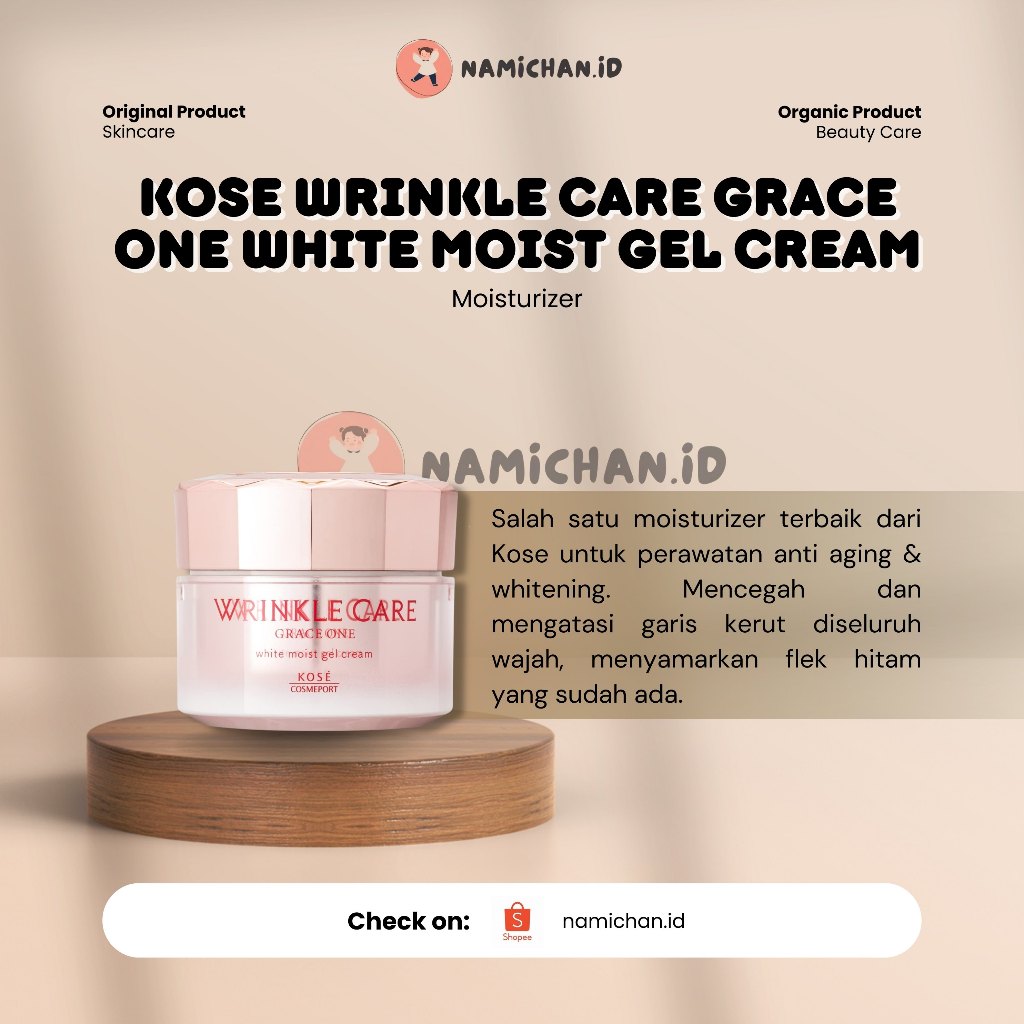 Jual [ PO Japan ] KOSE Grace One Wrinkle Care White Moist All in One Gel Cream | Kose Grace One ...
