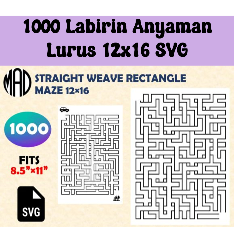 Jual 1000 Labirin Anyaman Lurus 12x16 SVG | Shopee Indonesia