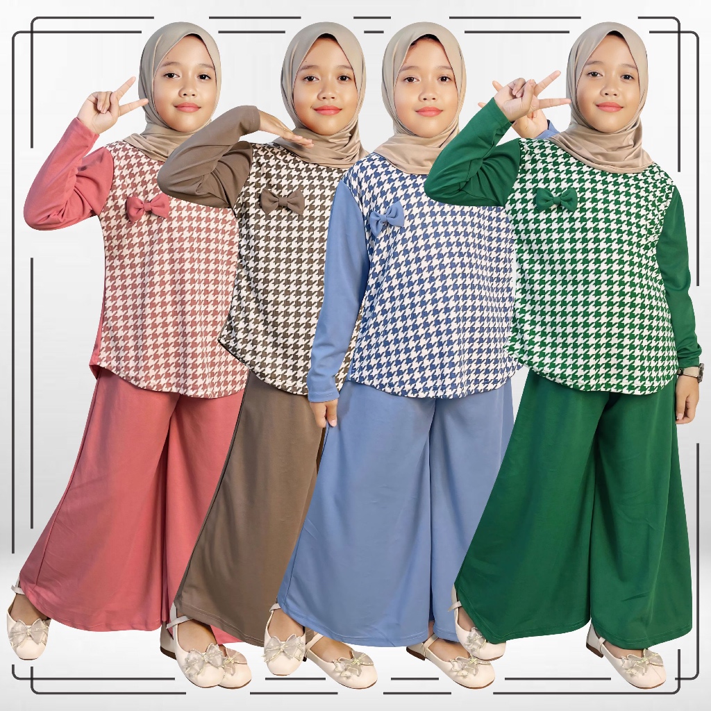 Jual GOGOFASHION 807 Setelan Celana Anak Kulot Besar Bahan Dropneedle ...