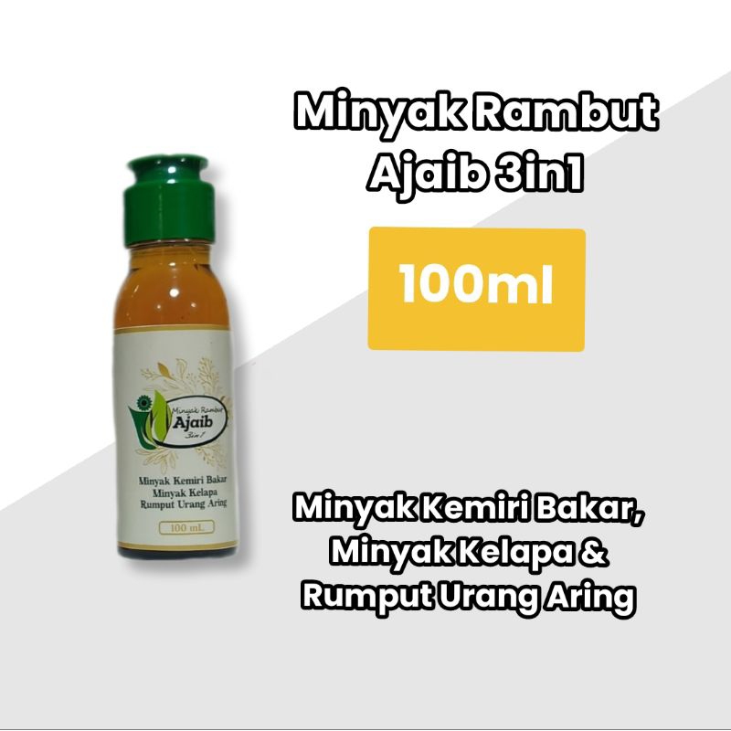 Jual Minyak Rambut Ajaib 100ml, 3 in 1 (Minyak Kemiri Bakar, Minyak ...