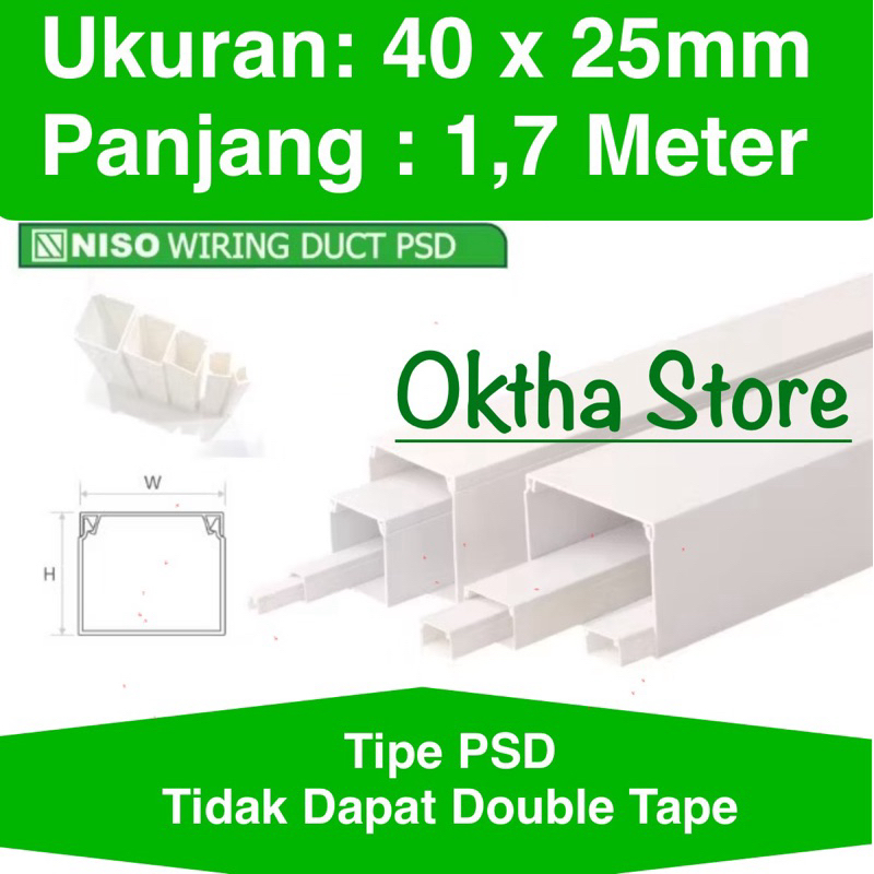 Jual Cable Duct PVC 40x25 / Kabel dak / pipa kabel / trunking cable ...
