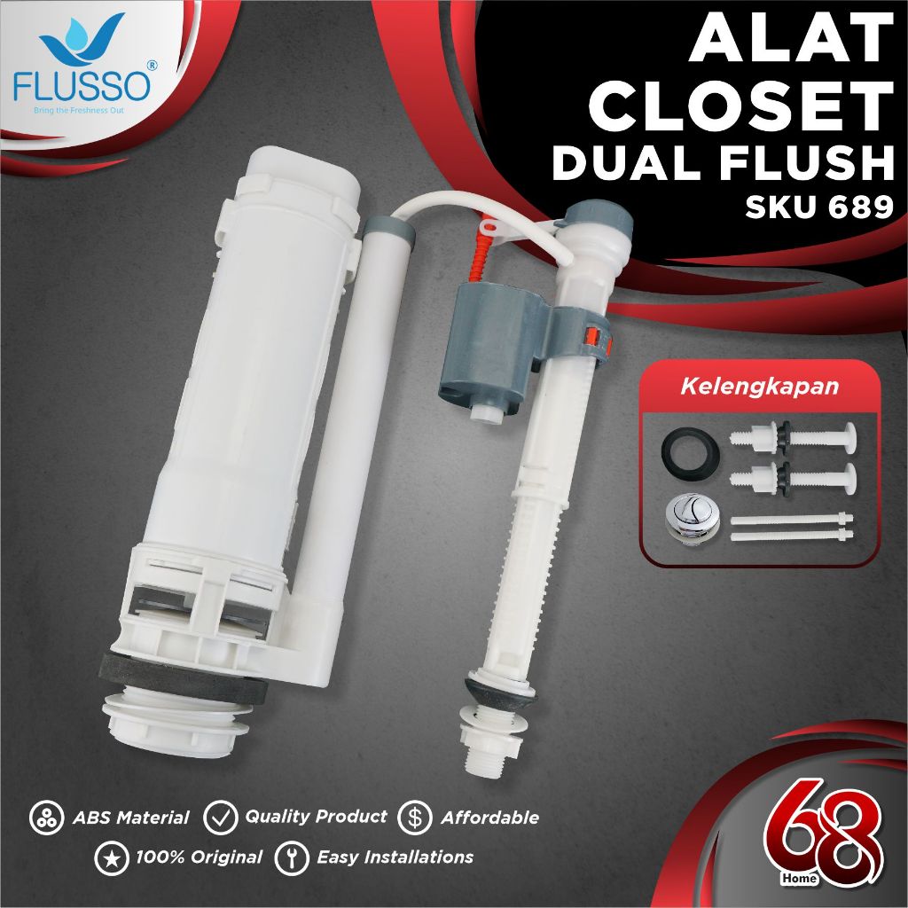 Jual Flusso Alat Tangki Dalam Closet Dual Flush Sparepart Closet Duduk ...