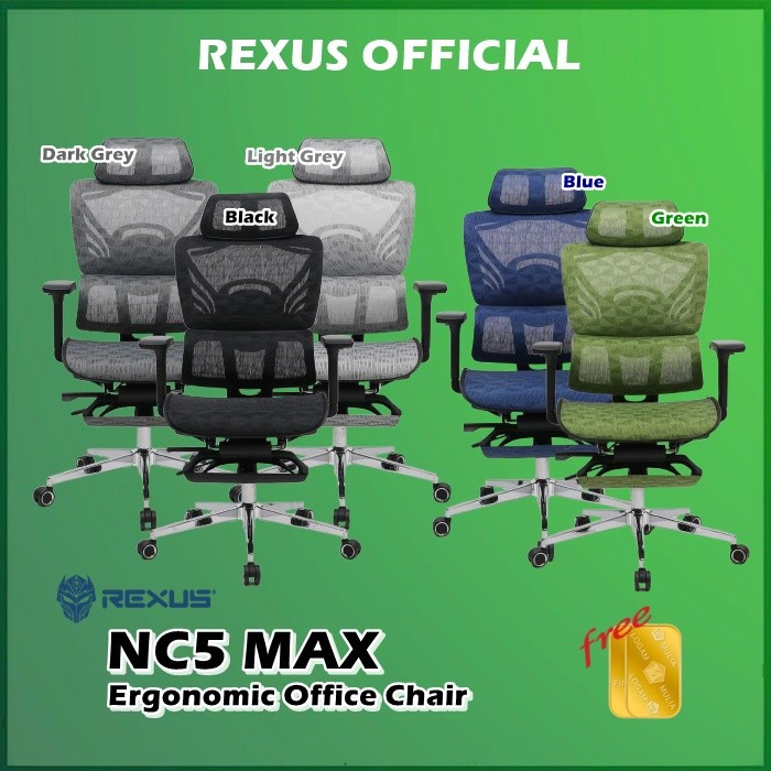 Jual Rexus NC5 Max Kursi Ergonomic Office Chair Kursi Kantor Kursi ...