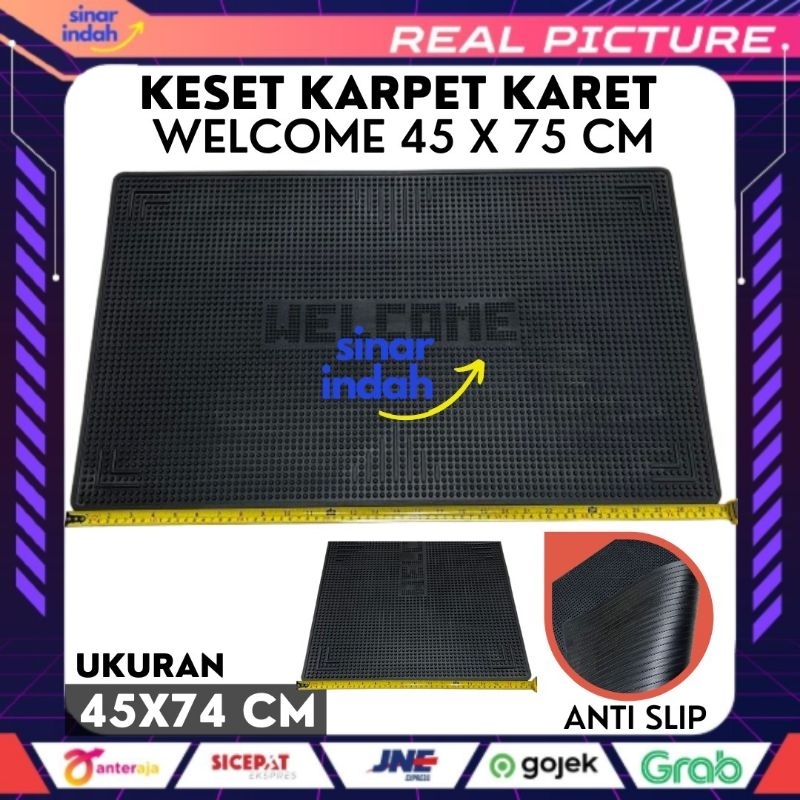 Jual Keset Karpet Karet Anti Slip WELCOME 45 X 75 Pintu Masuk Keset ...