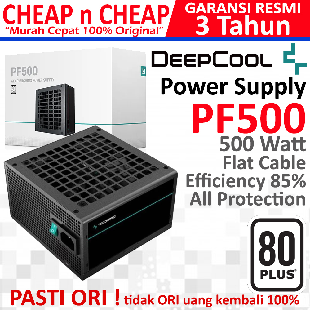 Jual DeepCool PF500 500Watt 80+ White Flat Cable - PSU Power Supply PC ...