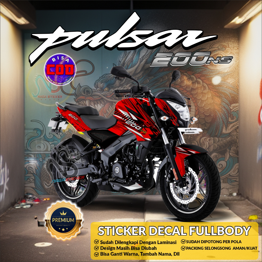 Jual Decal Sticker Striping Motor Full Body PULSAR NS200 VARIASI ...