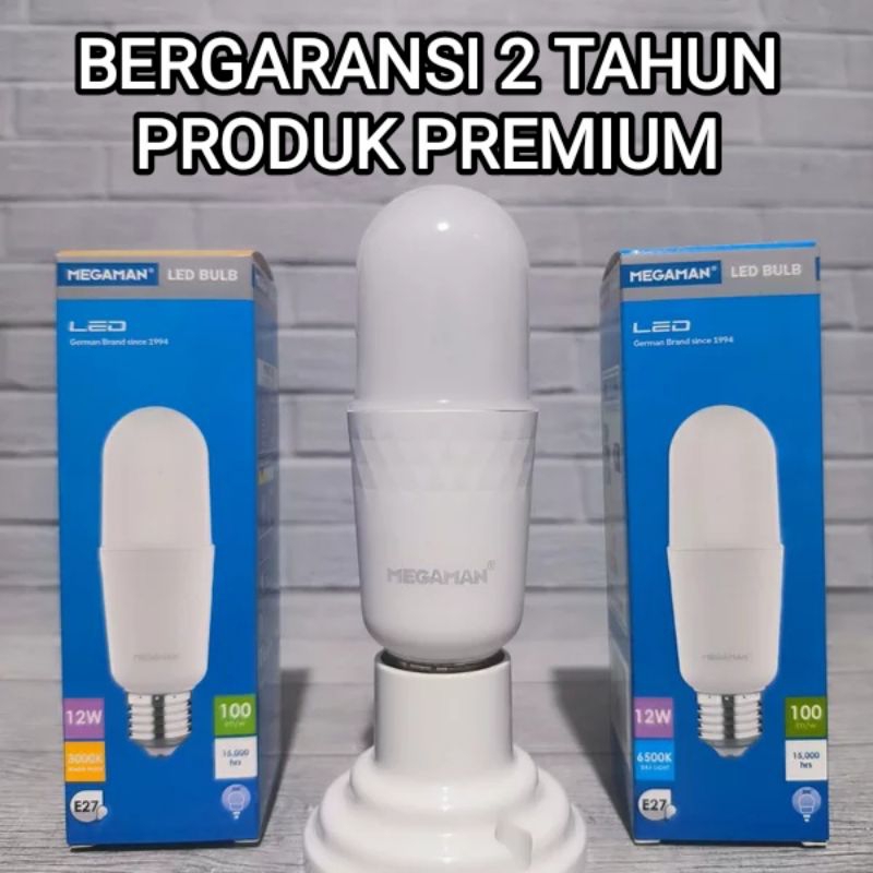 Jual MEGAMAN LAMPU LED BULB STICK 12W 12 WATT CAHAYA PUTIH / KUNING WARM WHITE 3000K SNI Bohlam ...