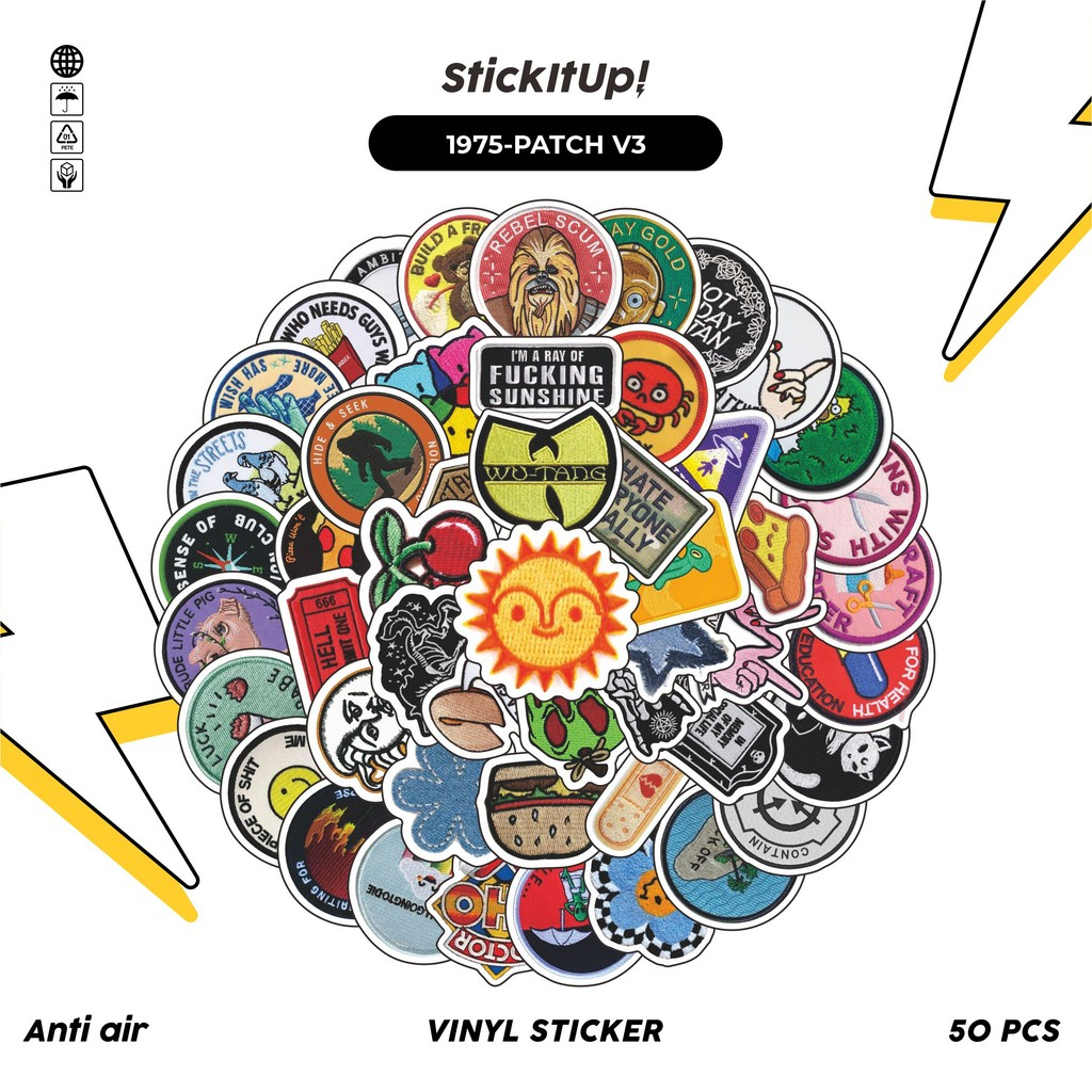 Jual COD 50 Pcs Stiker Pack PATCH V3 Lucu Aesthetic Vynil Waterproof ...