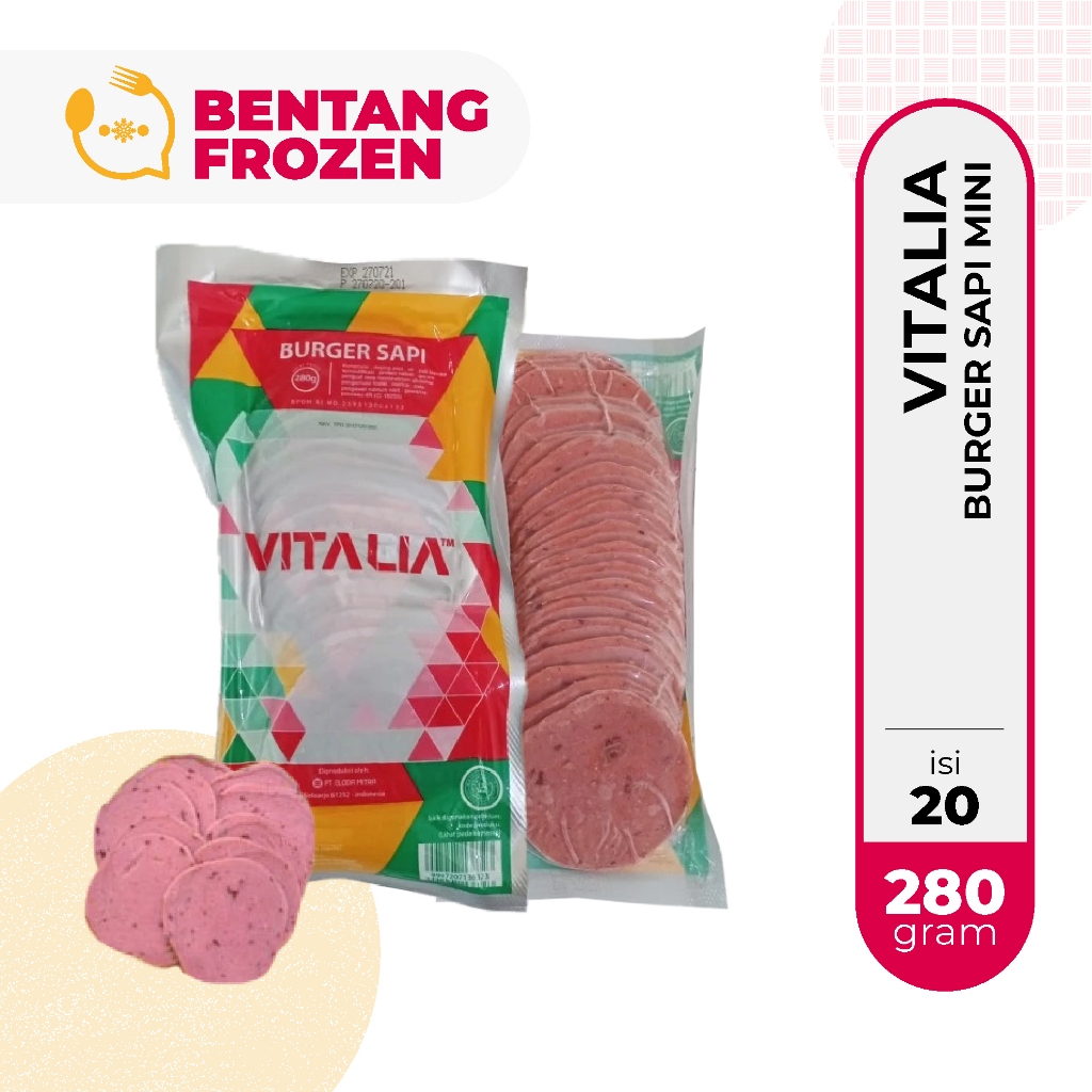 Jual Vitalia Burger Sapi Mini 280gr Isi 20 / Beef Burger Mini | Shopee ...